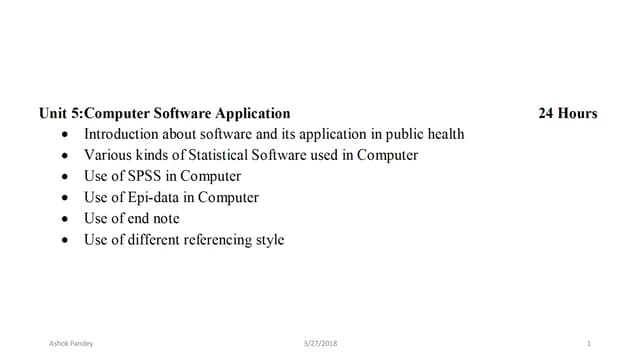 Spss And Software Application Pptx Operating Systems Computer Software And Applications