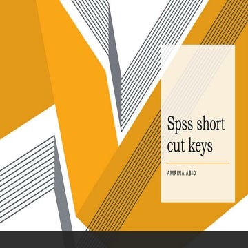 Spss short cut keys | PPTX