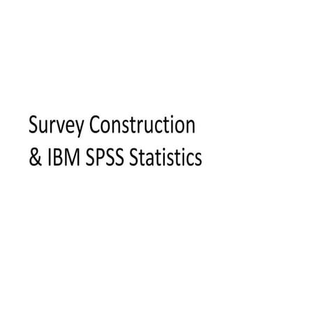 Spss And Survey Design Sample Ppt