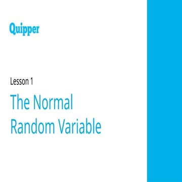 statistics lesson 1 - the normal random variable | PPTX