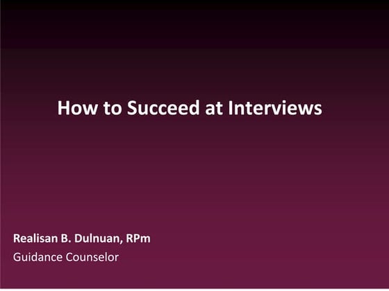 7 top interview questions and answers by Richard McMunn | PPT