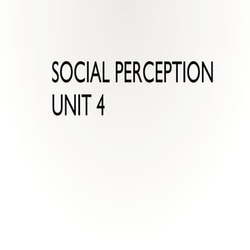 Social perception and social knowledge i | PPTX