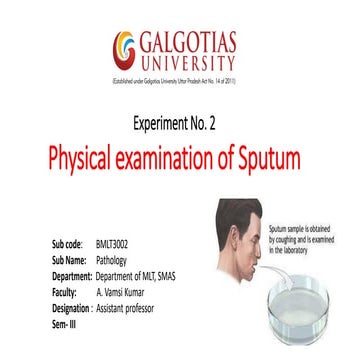 Sputum Examination and Analysis | PPTX