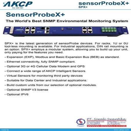 Brosur AKCP SensorProbe+ - SPX+ | PDF