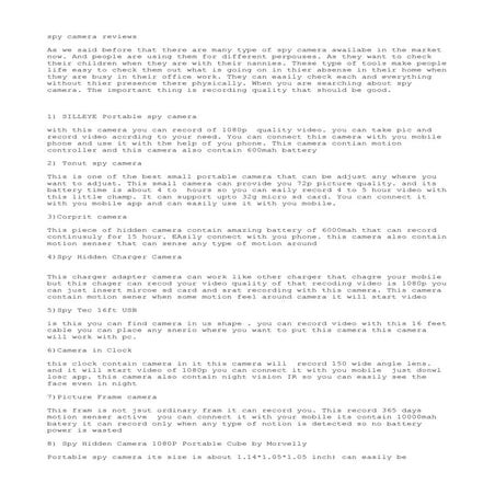 Spy camera | PDF