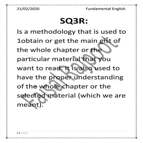 SQ3R | PDF