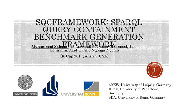 Sqcframework Sparql Query Containment Benchmark Generation Framework 9684