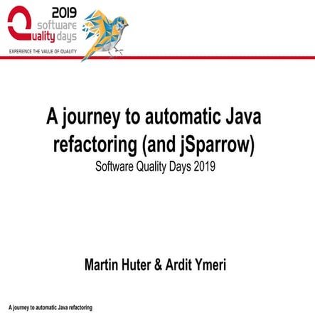 Automatic Java Refactoring Ppt