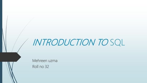Sql Structured Query Language Introduction Ppt 4404