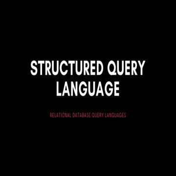 Relational Database Query Language | PPT