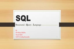 Structured Query Language (SQL) - Lecture 5 - Introduction to Databases ...