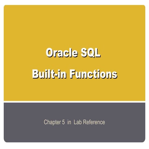 aggregate functions of SQL with oracle 11 g | PPT