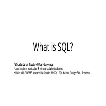 Basic Structured Query Language Presentation | PPTX