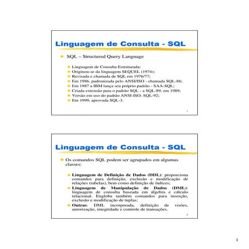 Linguagem SQL | PPSX