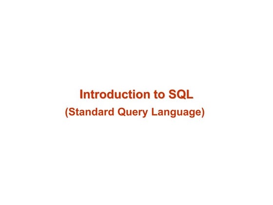 Sql Structured Query Language Introduction Ppt 0420
