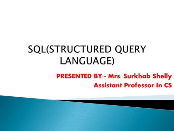 Structured Query Language | PPTX | Databases | Computer Software and ...