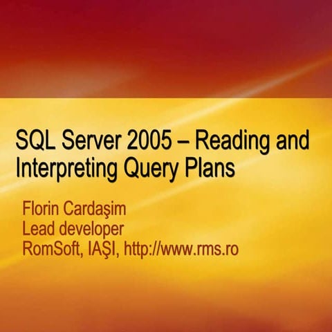 Sql Server Execution Plans Pptx Databases Computer Software And 3313