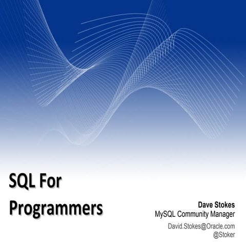 Sql For Programmers Boston Big Data Techcon April 27th Ppt