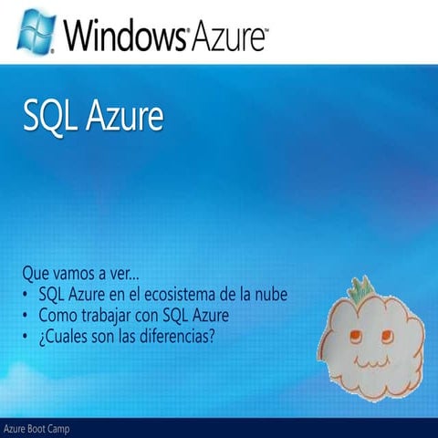 Azure Bootcamp 2010 - Sql azure | PPTX