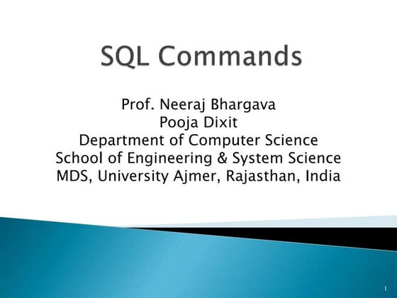 Dml Ddl Dcl Drl Dql And Tcl Statements In Sql With Examples Ppt