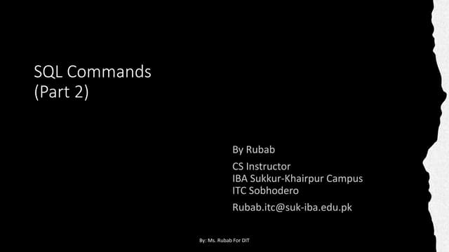 Sql Commands Part 2 Pptx