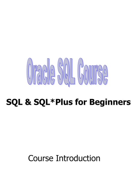 Mastering Oracle SQL & SQL*Plus for Beginners, | PDF Mastering Oracle SQL & SQL*Plus for Beginners, | PDF