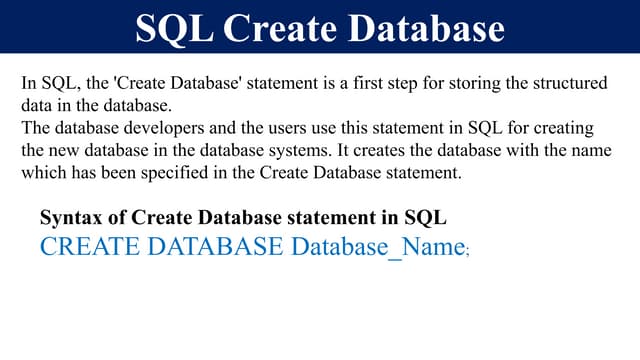Sql Create Databasepptx 0088