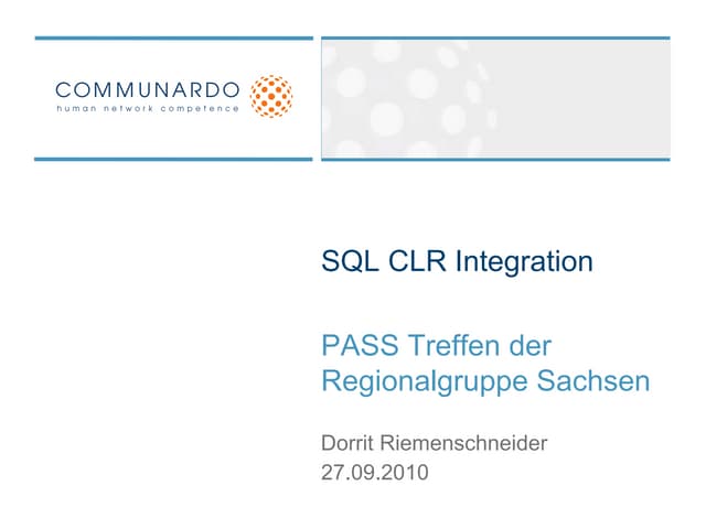 SQL CLR Integration | PPT SQL CLR Integration | PPT