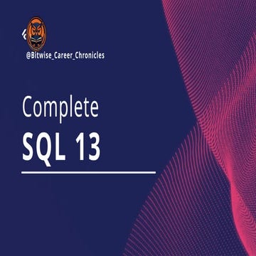 SQL related Arithmetic and Logical Operator | PPT