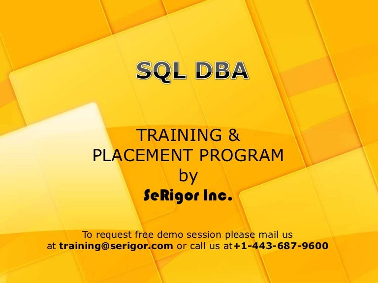 Sql Dba Training And Placement Program 7889