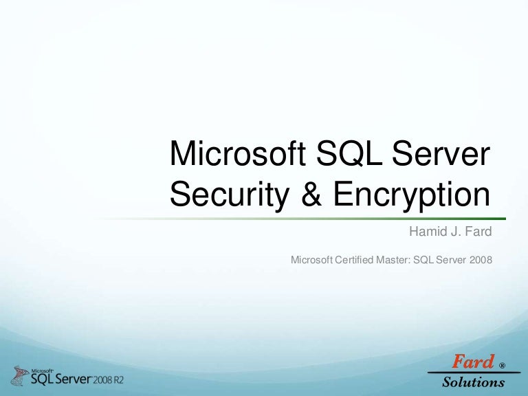 Sql Server Security And Encryption