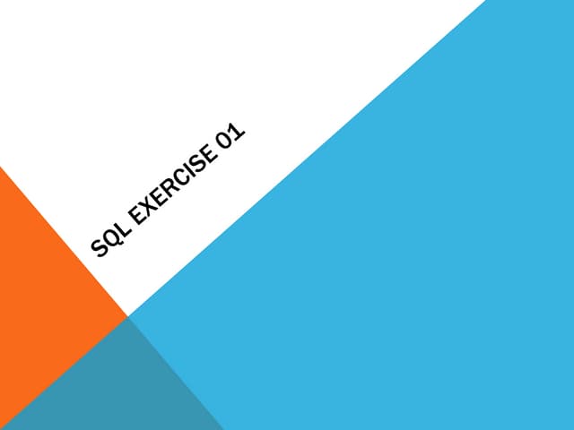 Sql Exercise Ppt
