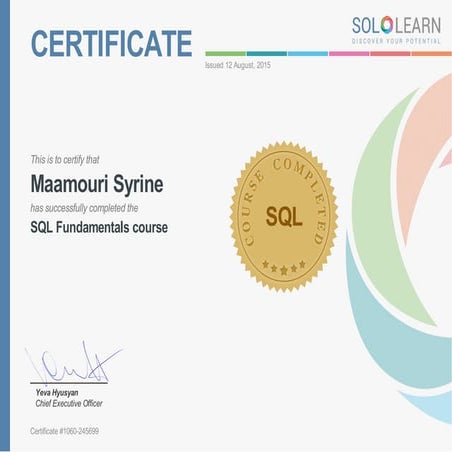 Sql Fundamentals Ppt