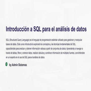 SQL FUNDAMENTOS PARA EL ANALISIS DE DATOS | PPTX