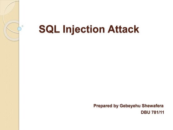 SQL Injection Introduction and Prevention | PPT