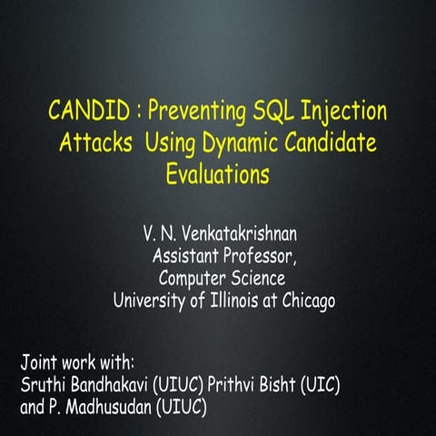 SQL_Injection.ppt for insider threats detection | PPT