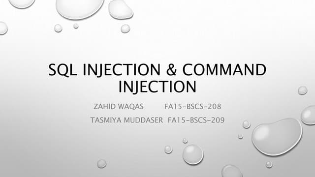 Sql Injection And Command Injection Ppt 1571