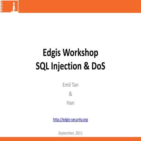 SQL Injection and DoS | PPT