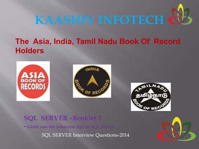 Sql Interview Question Part 3 Ppt