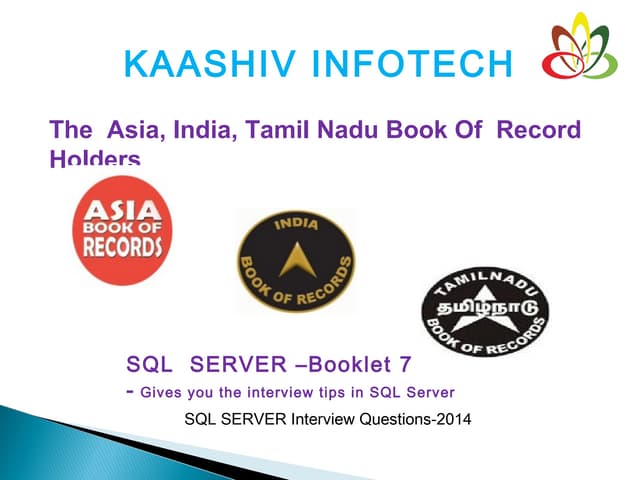 Sql Interview Question Part 7 Ppt