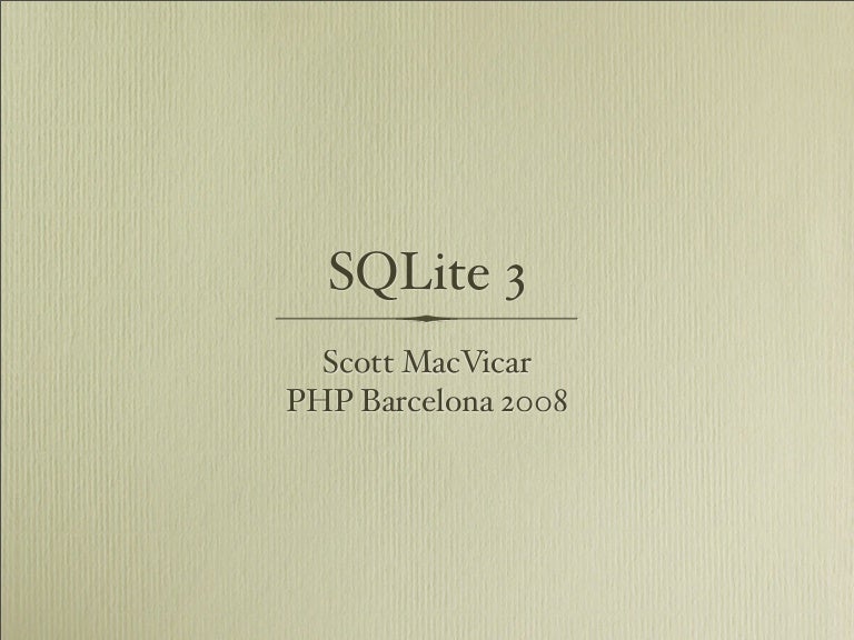 Sqlite 3