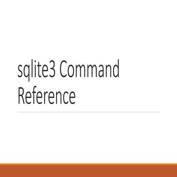 Sqlite3 Command Reference Ppt