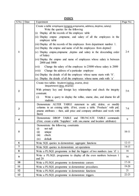 Sql Lab Experiments Pdf