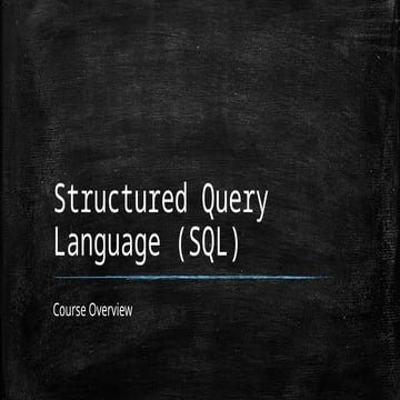 Data Analytics - SQL Lesson 00 - Course Overview.pptx