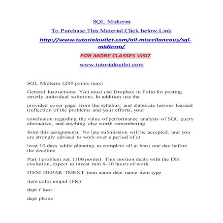 Sql midterm | PDF