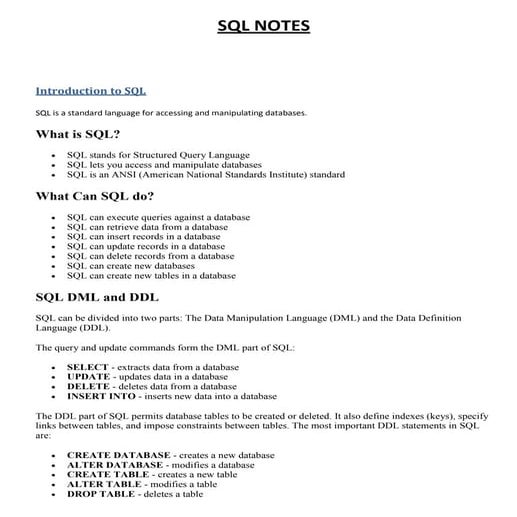 Sql Notes 1pdf 8944