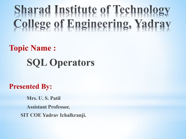 Sql Operatorspptx
