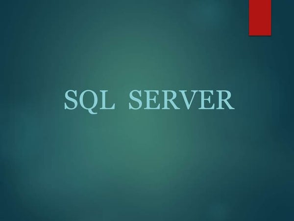 Microsoft Sql Server Database Administrationpptx