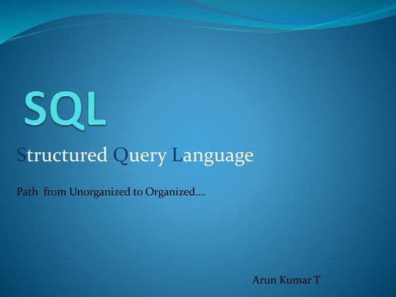 Structured Query Language Sql Ppt