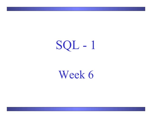 Every Sql Query Must Have • Select Clause Specifies Columns To Be